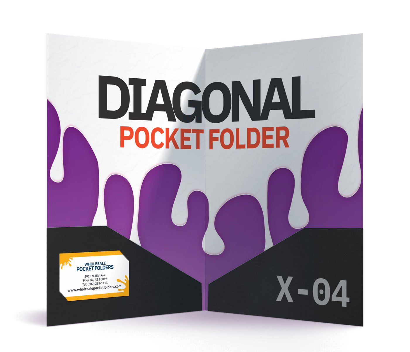 Diagonal Pocket Presentation Folder - Fast Booklet Printing